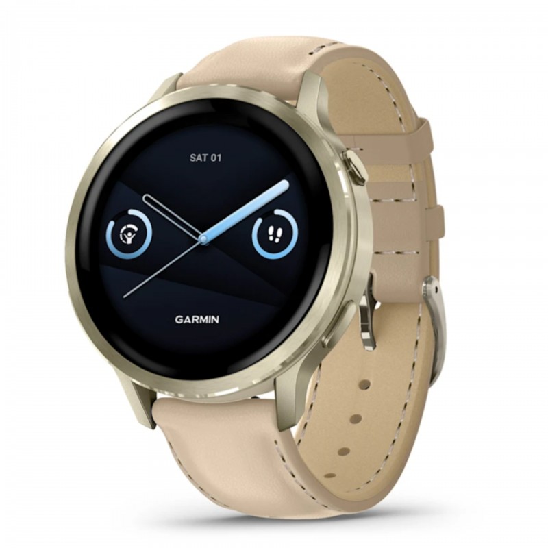 Garmin Venu 4 41mm Lunar Gold with Bone Silicone Band and Light Sand ...